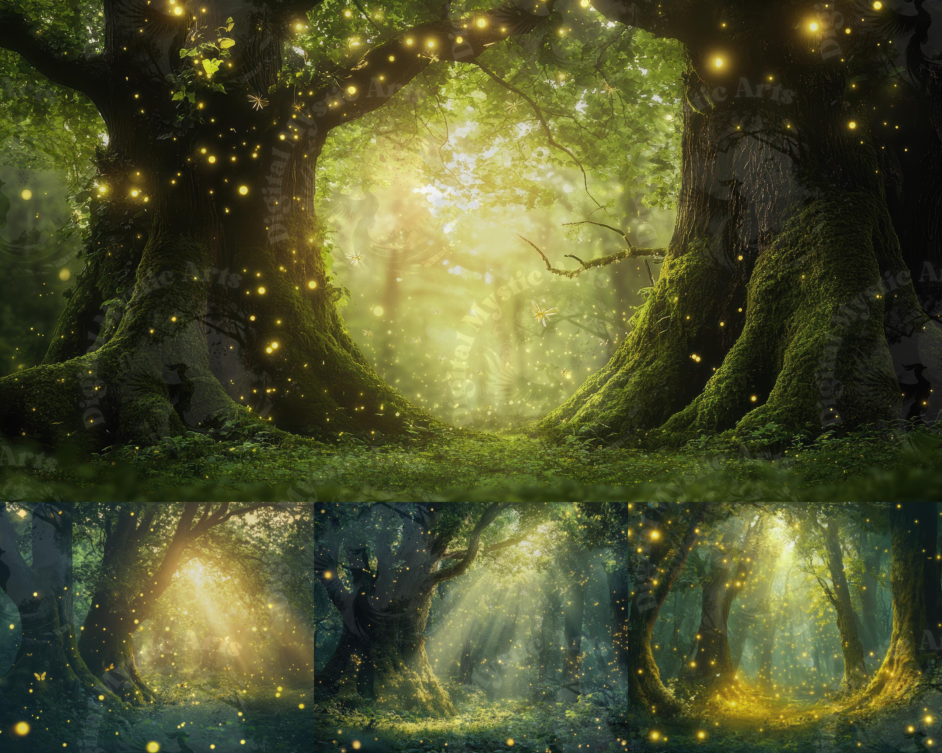 Enchanted Forest Digital Backdrop Fantasy Garden Digital Background ...