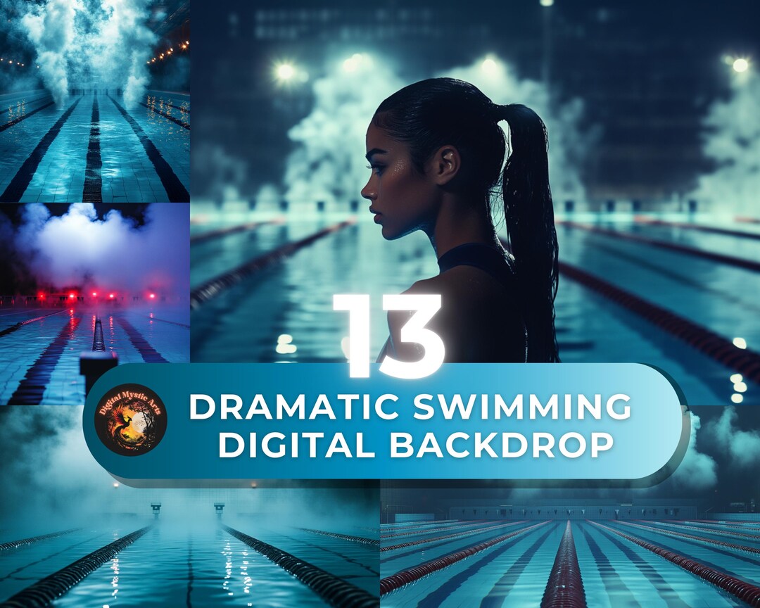 Swimming Pool Backgrounds Swimmer Background Swim Team Digital Backdrop ...