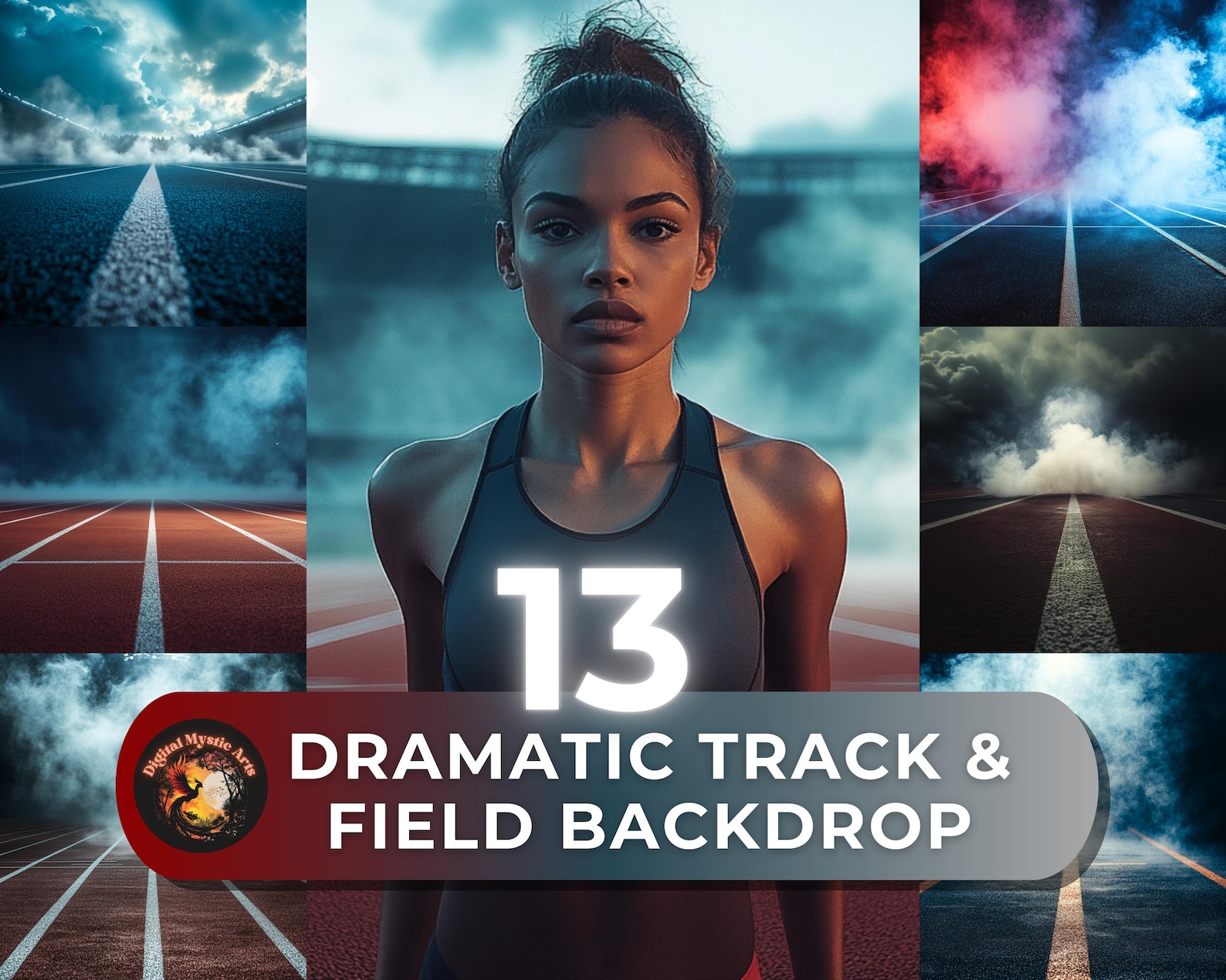 Runner Track and Field Background Track & Field Poster Digital Backdrop ...