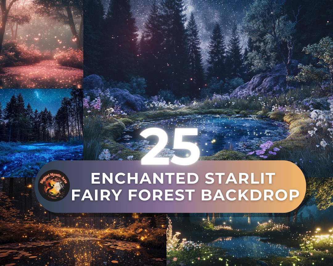 Enchanted Forest Background Magical Forest Enchanted Garden Backdrop ...