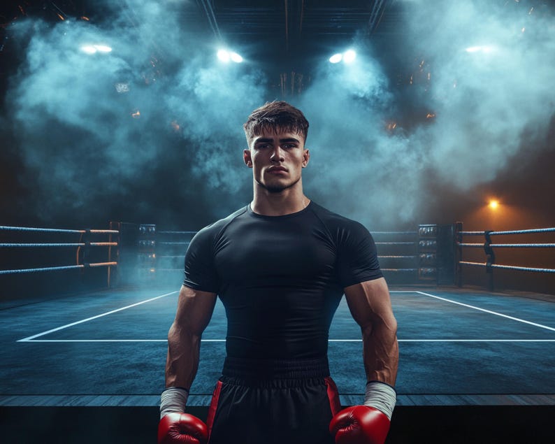Dramatic Boxing Ring Background Boxing Stage Digital Backdrop Smoke ...