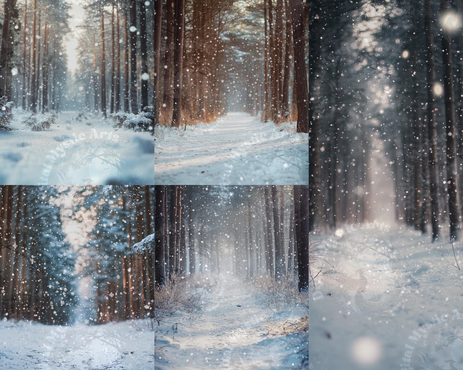 Winter Background Snow Digital Backdrop for Photography Winter Backdrop ...