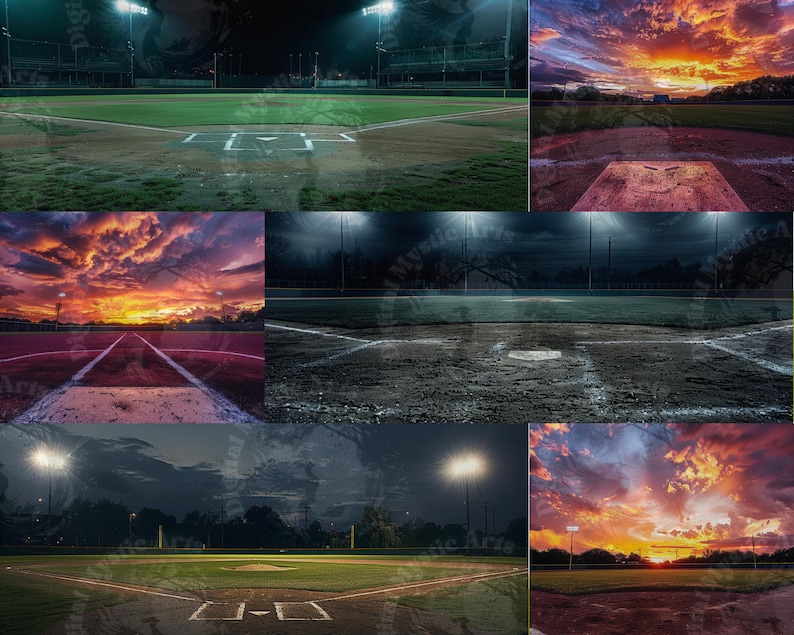 Dramatic Baseball Field Digital Backdrop Sport Background Photoshop ...