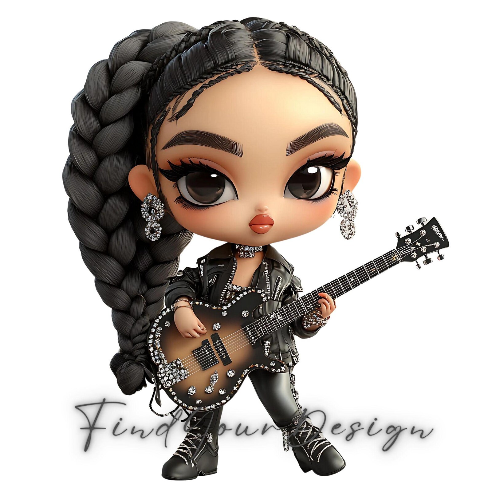 15 Cute Rockstar Girls Clipart-300 DPI- 12 X 12 Inch -no Background ...