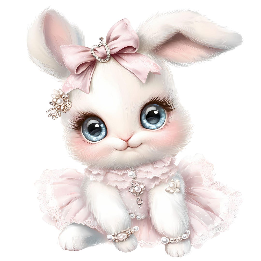 15 Cute Fancy Rabbit Clipart-300 Dpi-no Background-12 X12 Inç-no ...