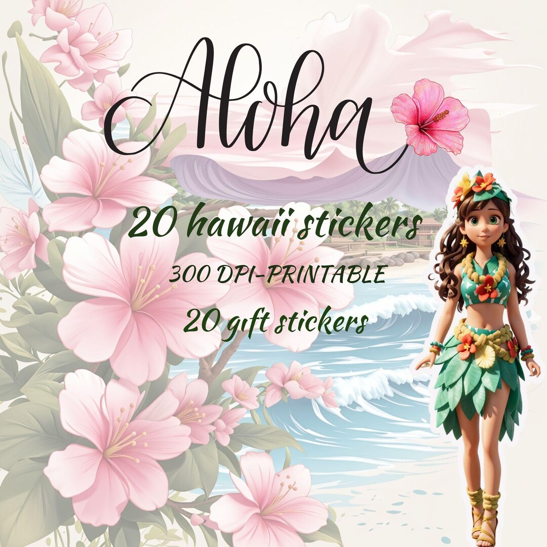 Printable Stickers-hawaii Stickers -stickers - Etsy