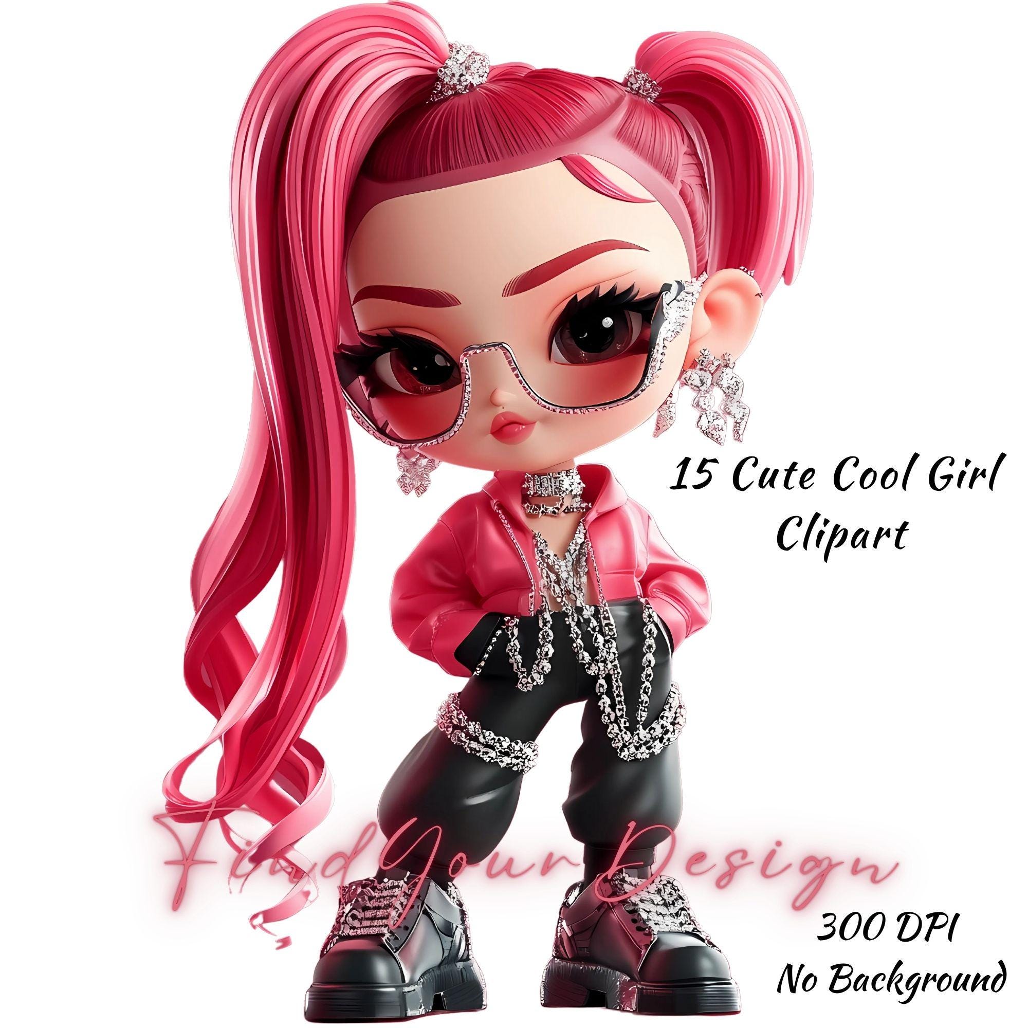 15 Cute Girl Clipart-300 DPI- 12 X 12 Inch -no Background-digital ...