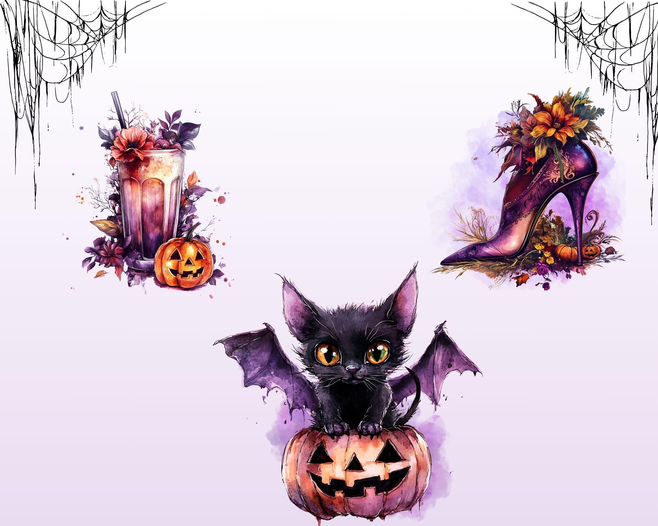 Watercolor Halloween Concept. 15 Amazing Clipart Patterns, High ...