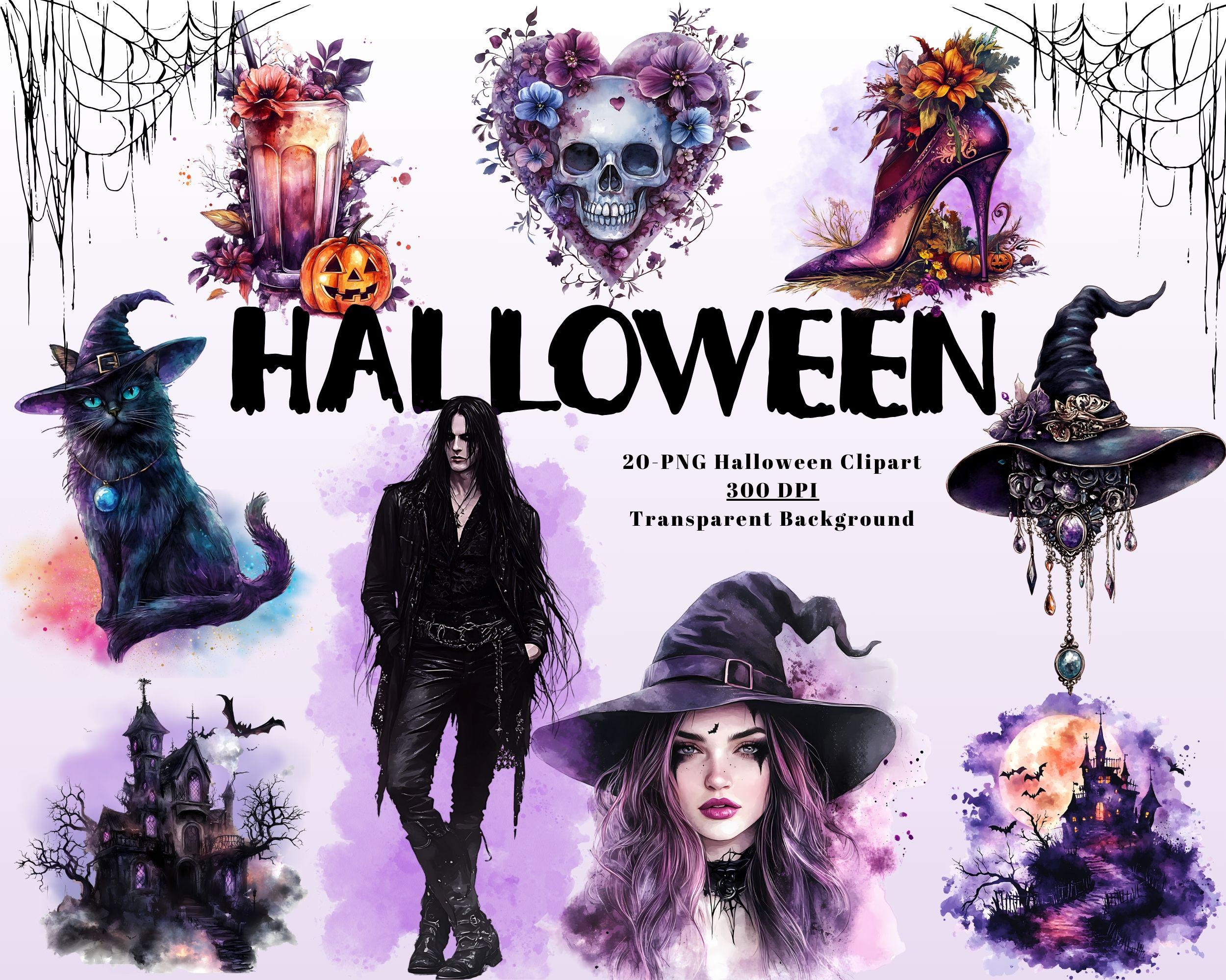 Watercolor Halloween Concept. 15 Amazing Clipart Patterns, High ...