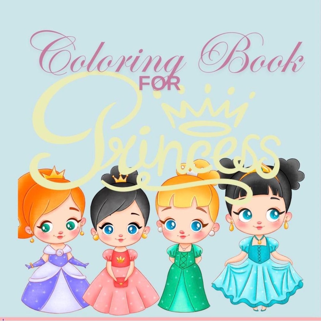 50 Pages of Princess Coloring Book Available for All Ages - Etsy