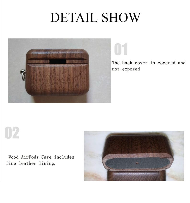 Retro Wooden Airpods 1/2/3/4/pro/pro 2 Case , Real Wood Slim Protective ...