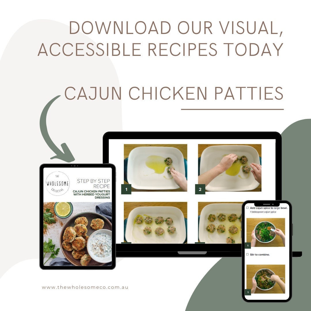 Cajun Chicken Pattie Visual, Accessible Recipe - for Kids, People ...