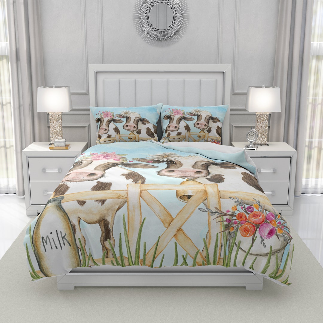 Farmhouse Bedding, Cow Comforter, Duvet Cover, Twin, Full, Queen King ...