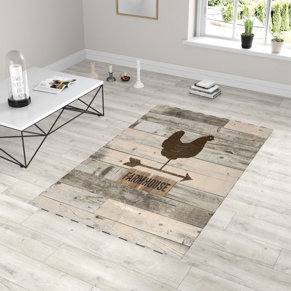 Rustic Farmhouse Rug Primitive Area Rug | Etsy