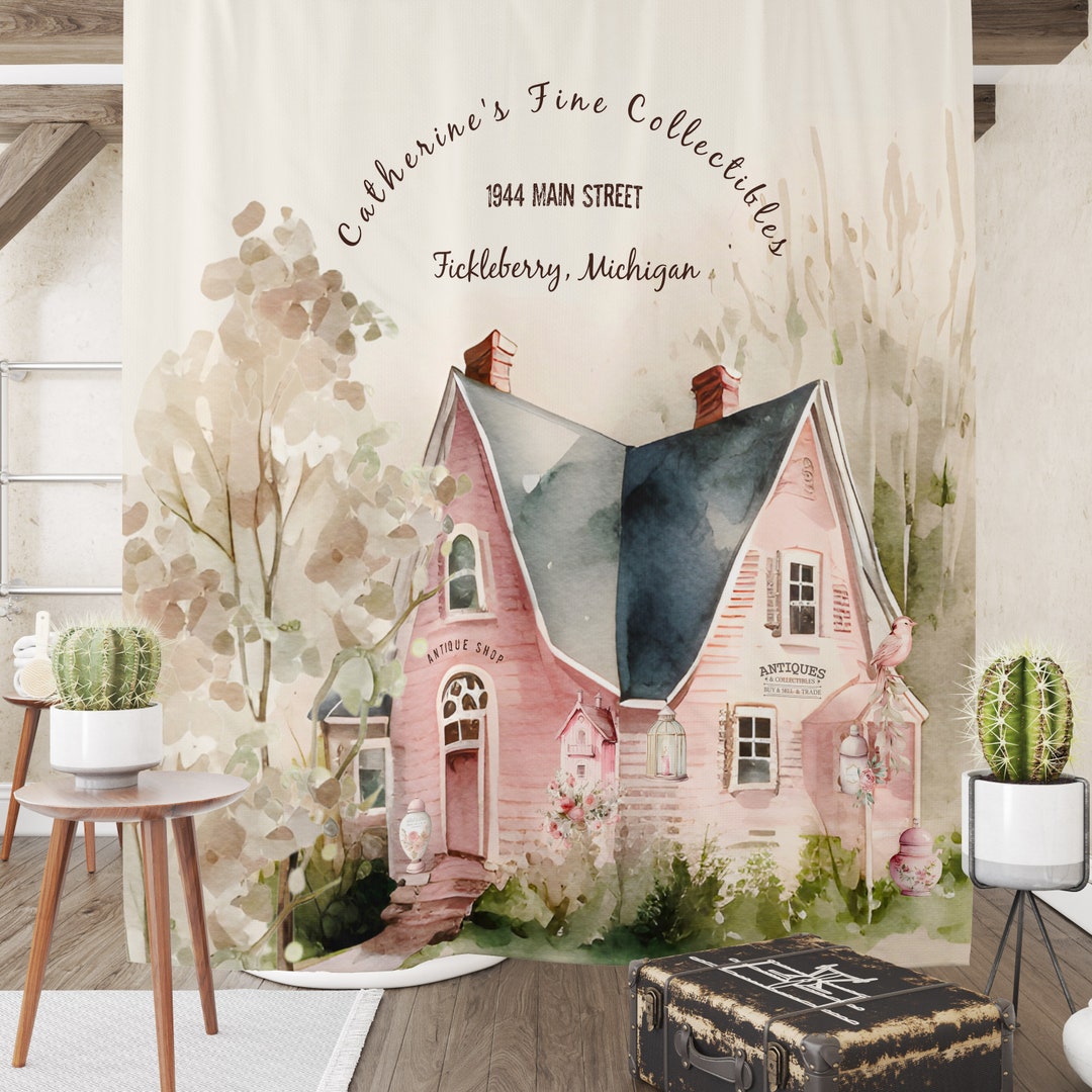 Shabby Farmhouse Shower Curtain Antique Shop Catherine's Fine ...