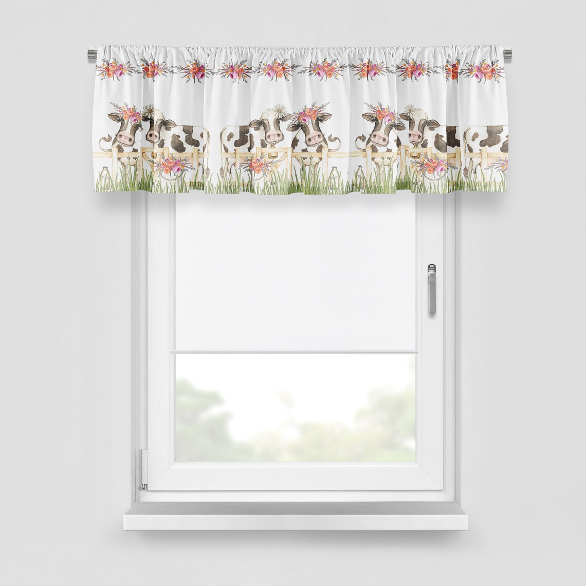 Cow Window Curtains Farmhouse Valance - Etsy