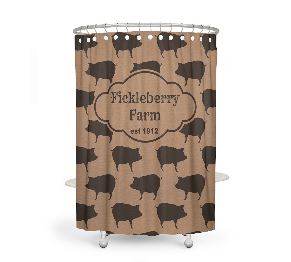Farmhouse Chic Personalized Pig Shower Curtain Bath Mat Bath - Etsy