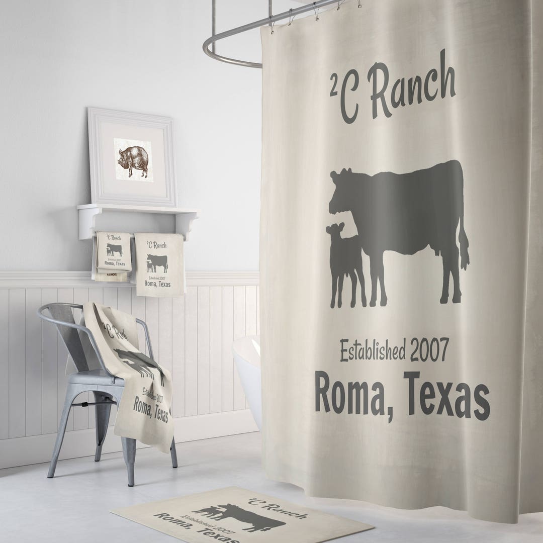 Farmhouse Shower Curtain,primitive , Grunge, Rustic Custom Personalized ...