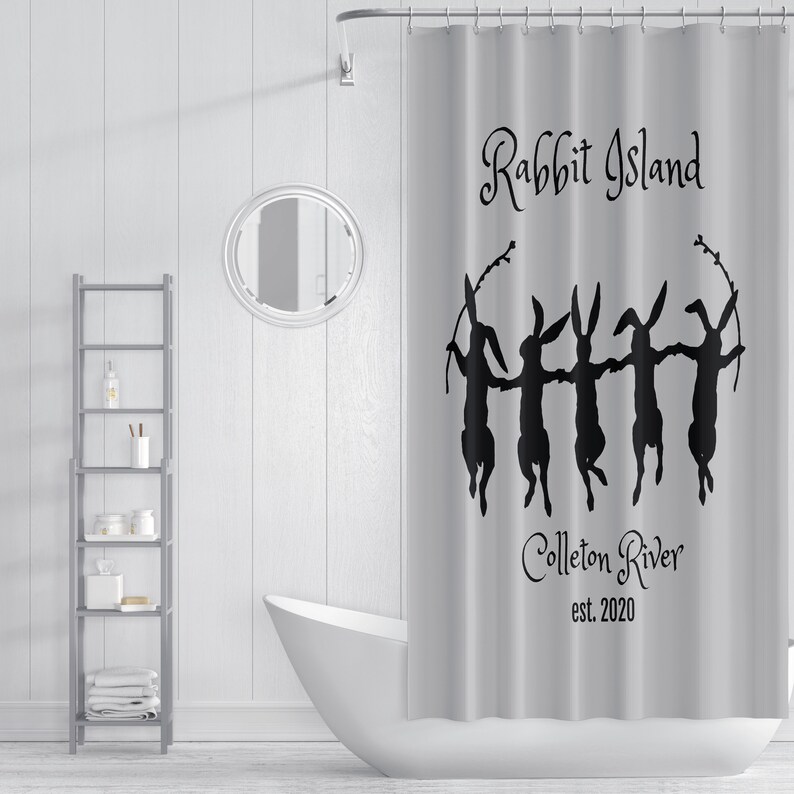Personalized Dancing Rabbits Shower Curtain Optional Towels | Etsy