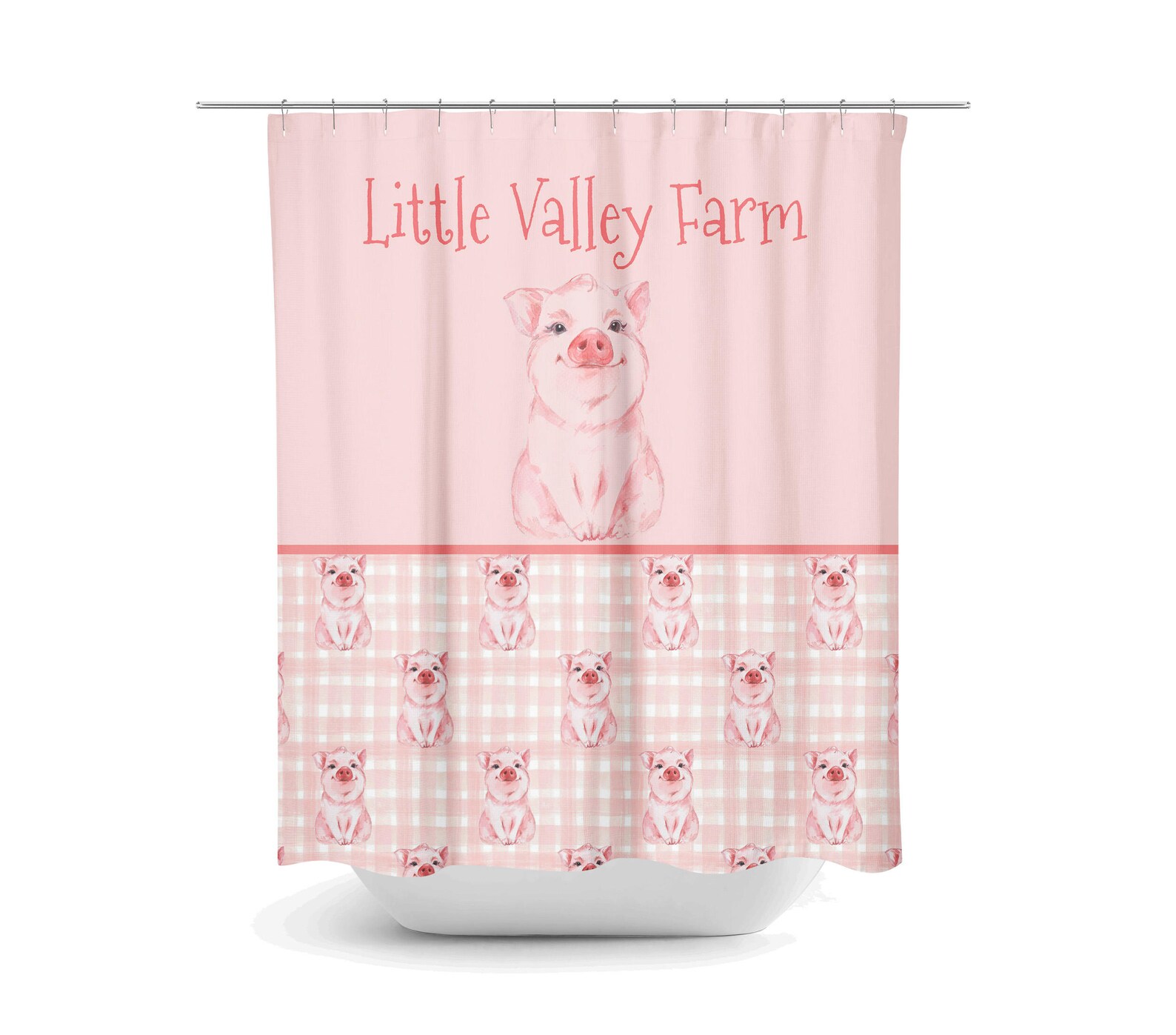 Farmhouse Chic Personalized Little Pig Shower Curtain Bath - Etsy
