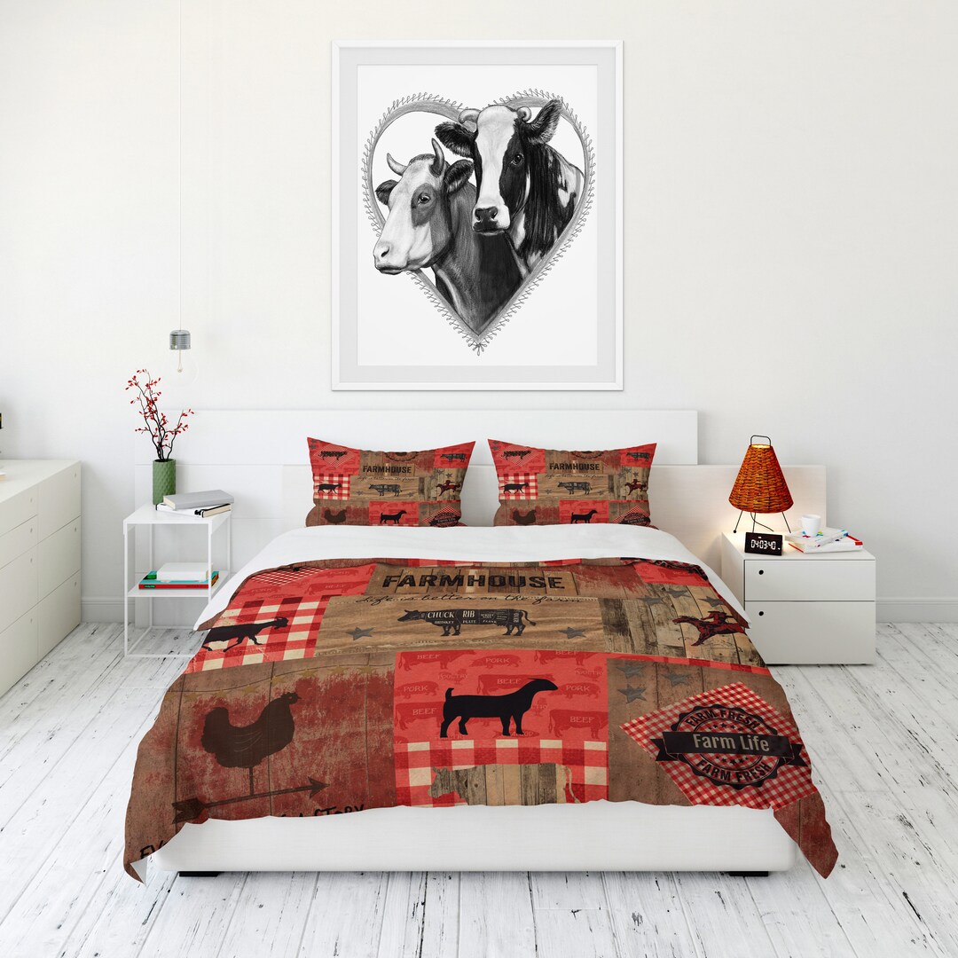 Rustic Farmhouse Bedding Set Comforter or Duvet Cover - Etsy