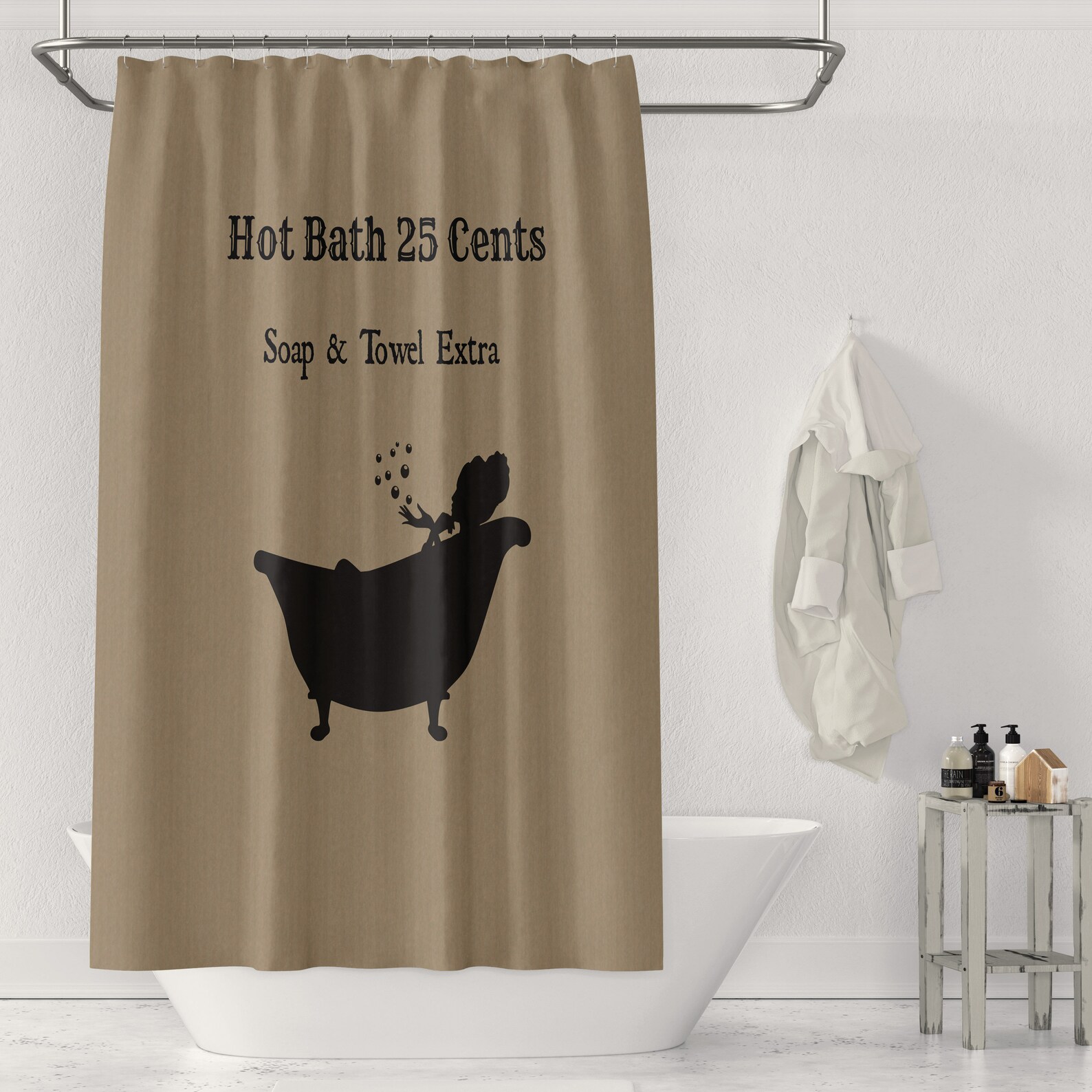 Primitive Rustic Shower Curtain Hot Bath Advertising Bathroom Decor - Etsy