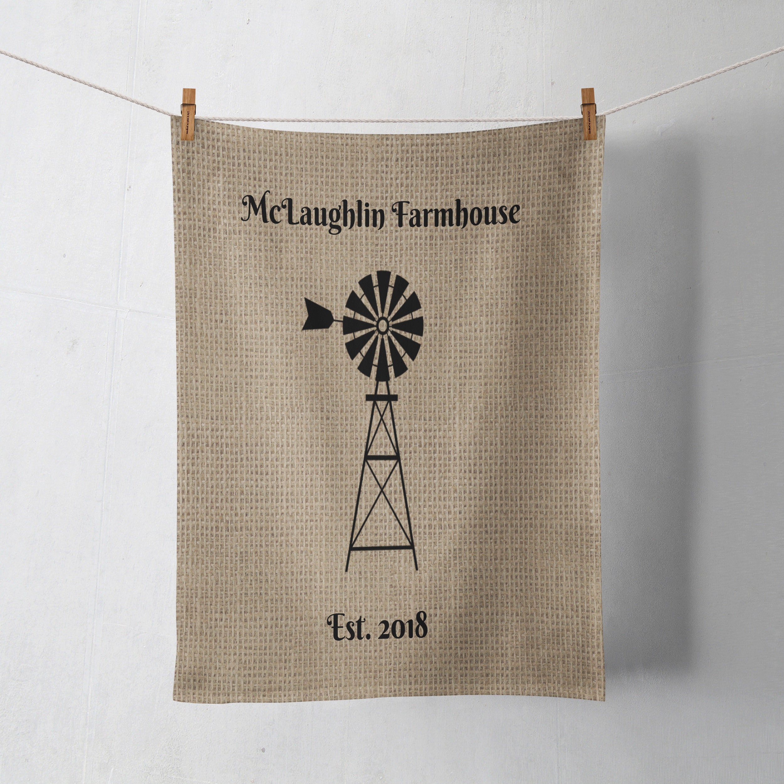 Personalized Farmhouse Shower Curtain Rustic Windmill Bathroom | Etsy