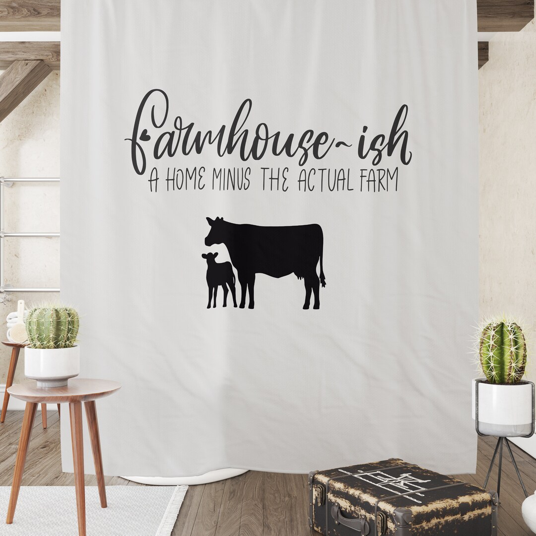 Funny Farmhouse Shower Curtain - Etsy