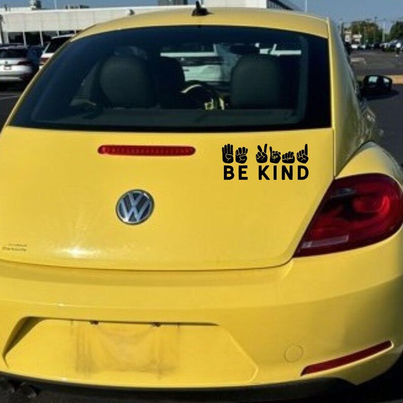 Be Kind' Sign Language Vinyl Car Decal – ASL Kindness Sticker for Cars ...
