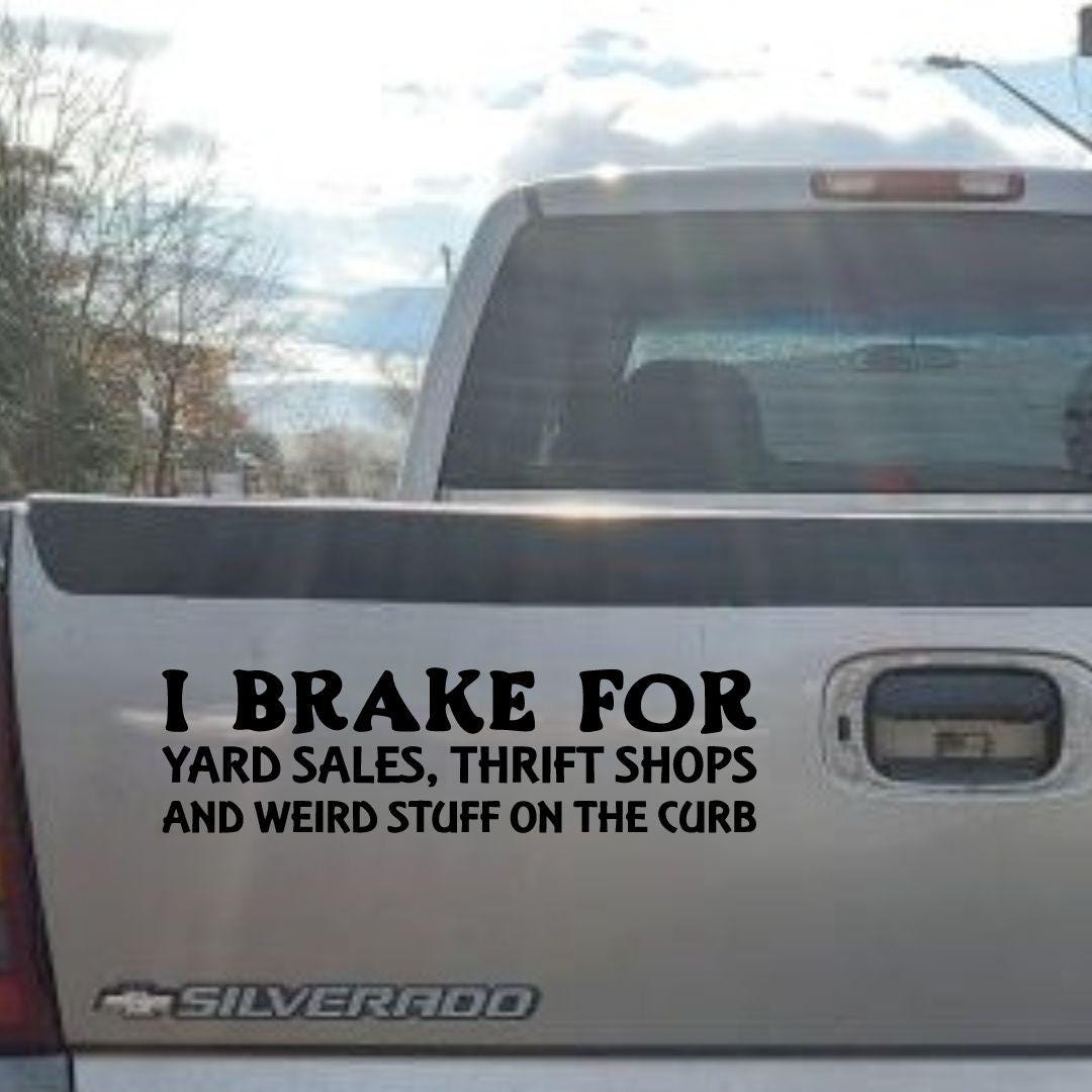 Funny "i Brake For..." Car Decal: Thrifting Bargain Hunter Gift - Etsy