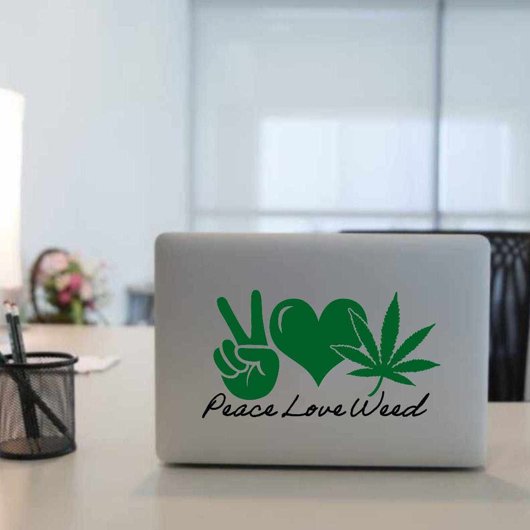 Peace, Love, Weed Vinyl Car Decal Sticker Peace Love Weed Sticker ...