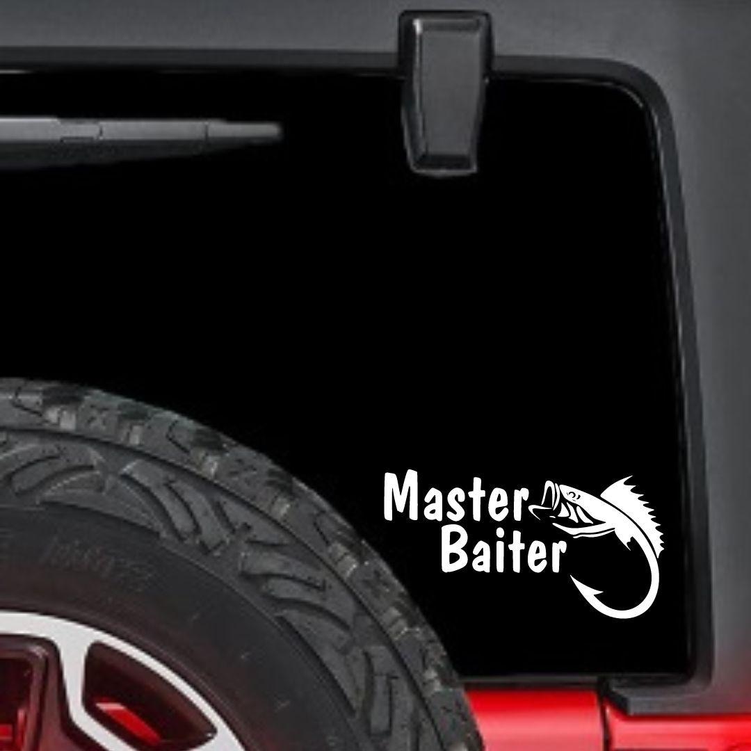 Funny Master Baiter Vinyl Car Decal Sticker | Fishing Enthusiast Car ...