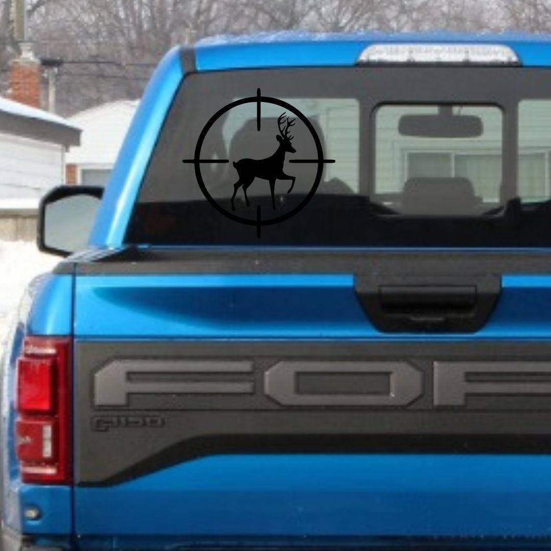 Deer Hunting Vinyl Car Decal Sticker - Deer With Scope Decal for Trucks ...