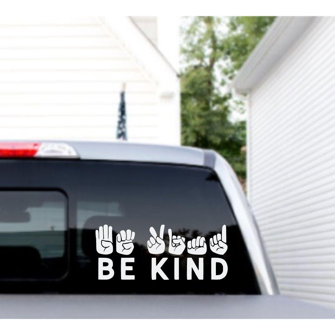 Be Kind' Sign Language Vinyl Car Decal – ASL Kindness Sticker for Cars ...
