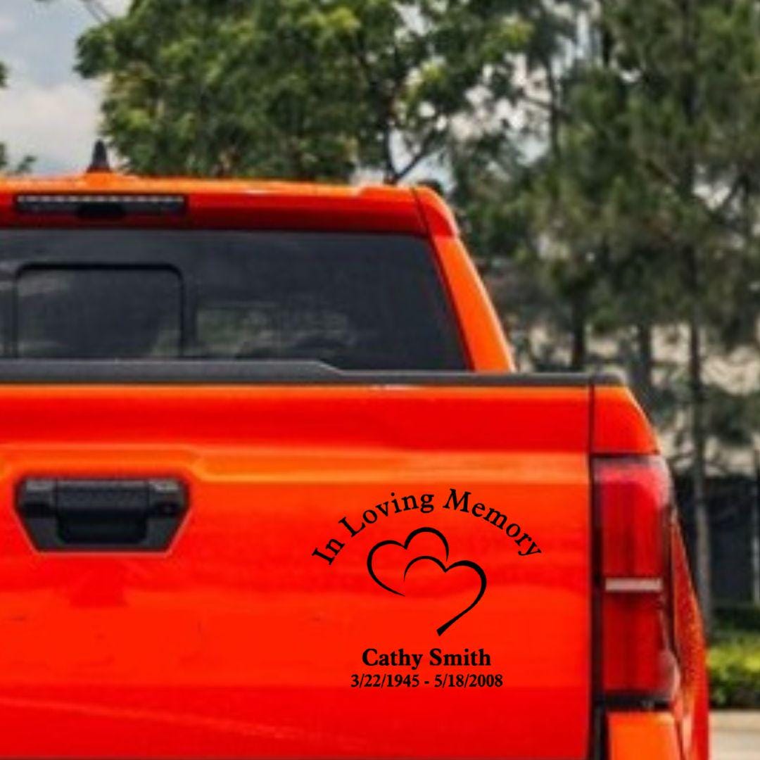 Personalized in Loving Memory Vinyl Decal: Memorial Car Sticker - Etsy
