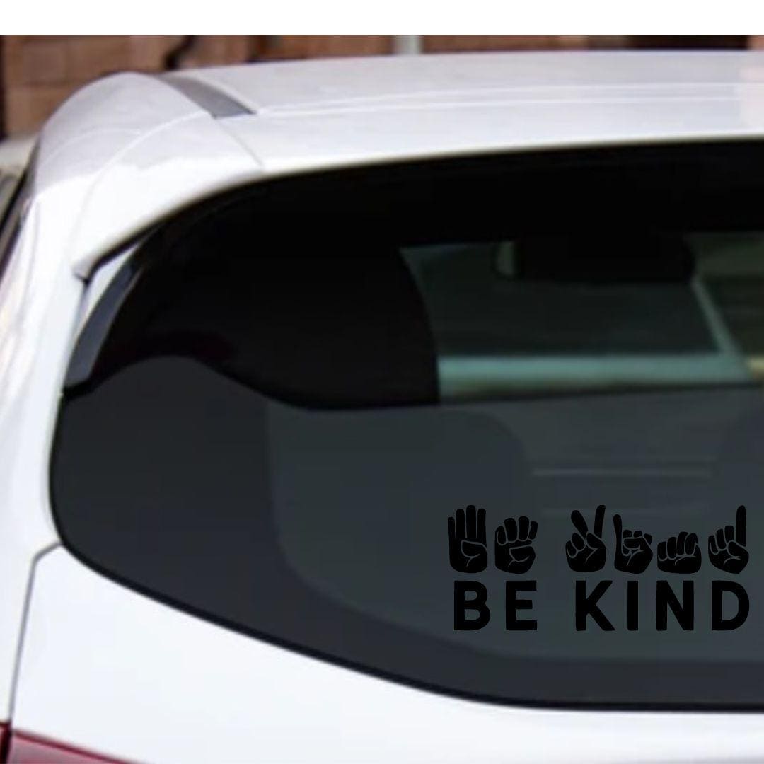 Be Kind' Sign Language Vinyl Car Decal – ASL Kindness Sticker for Cars ...