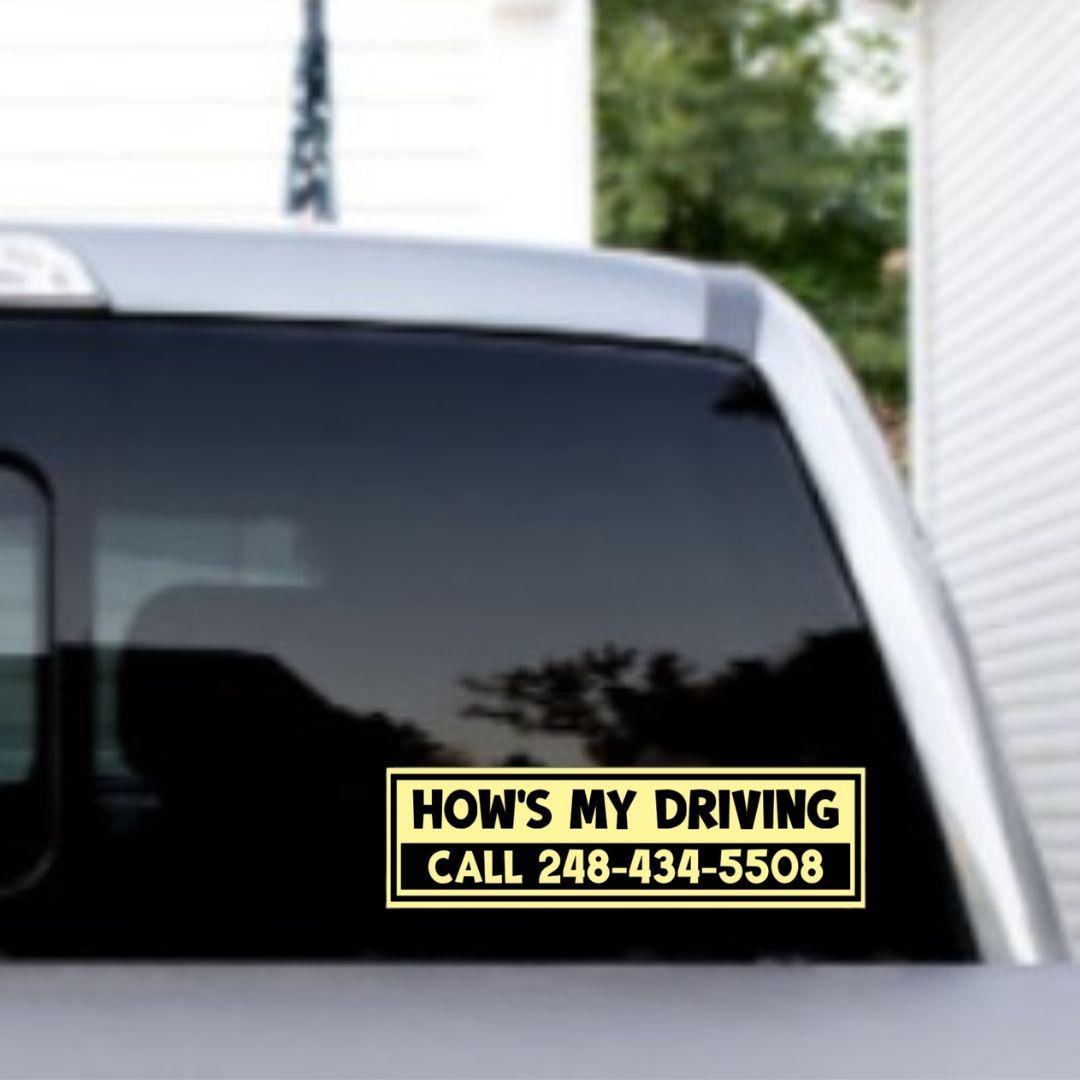 Funny "how's My Driving?" Prank Vinyl Decal - Gag Bumper Sticker - Etsy