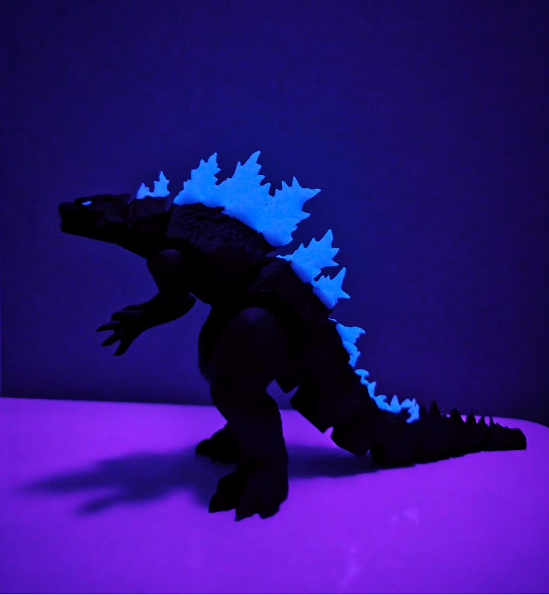 Godzilla - Glow in the Dark - 3D Printed Articulated Kaiju Toy - Luminous Spines - 11.2 Inch ...