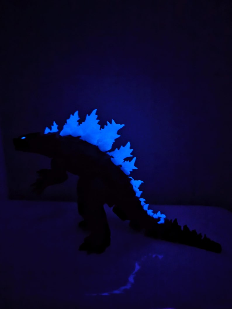 Godzilla - Glow in the Dark - 3D Printed Articulated Kaiju Toy - Luminous Spines - 11.2 Inch ...