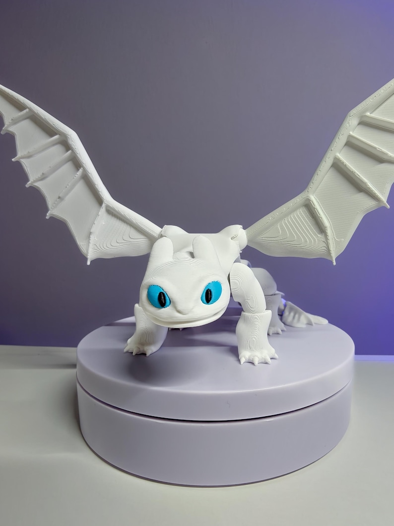 Light Fury - 3D Printed Articulated Dragon - How to Train Your Dragon ...