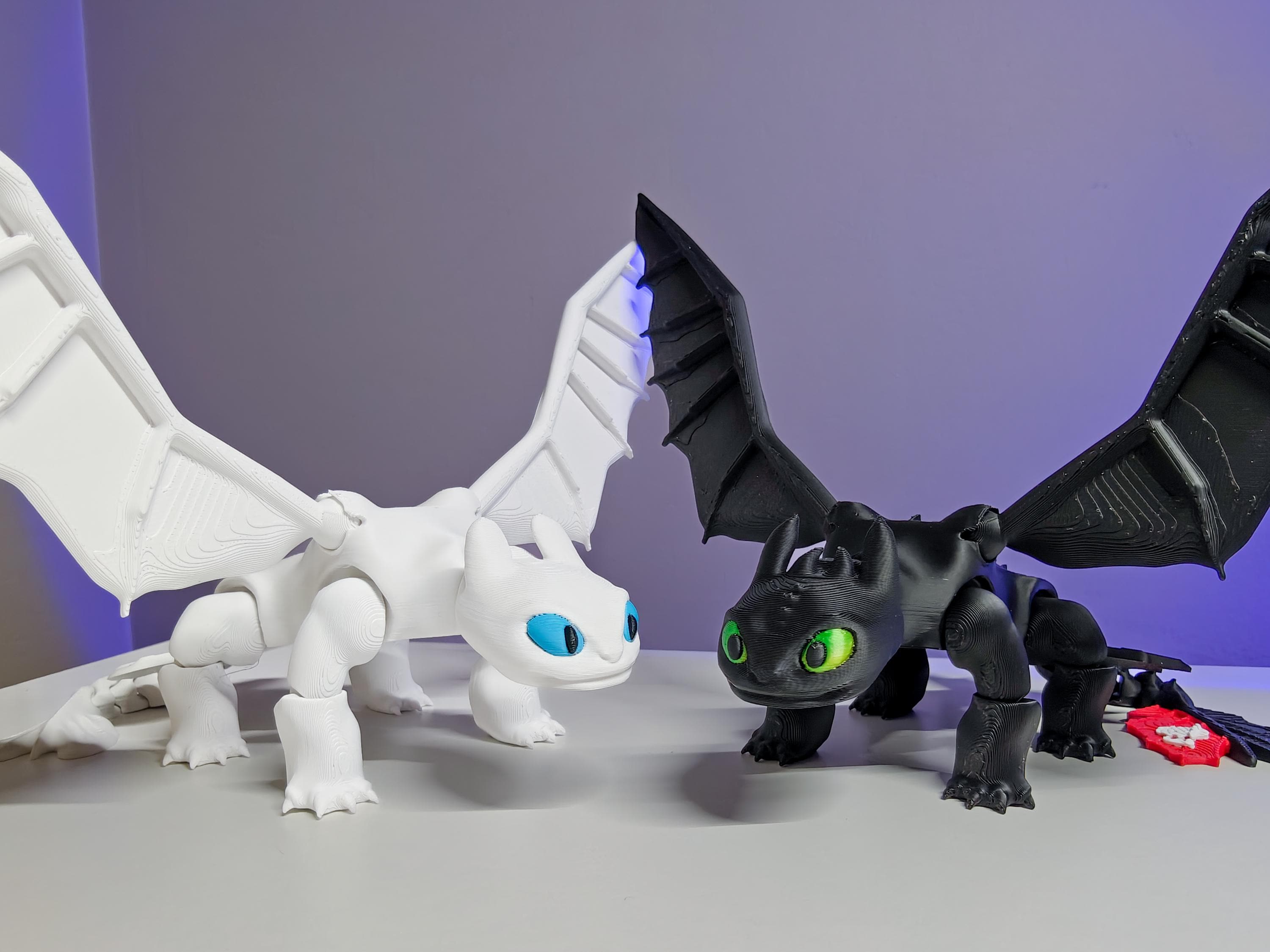 Light Fury - 3D Printed Articulated Dragon - How to Train Your Dragon ...