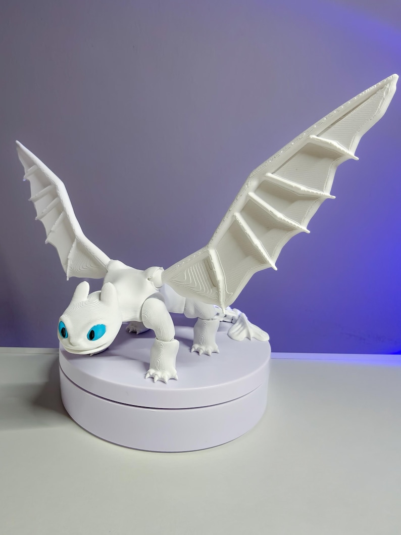 Light Fury - 3D Printed Articulated Dragon - How to Train Your Dragon ...