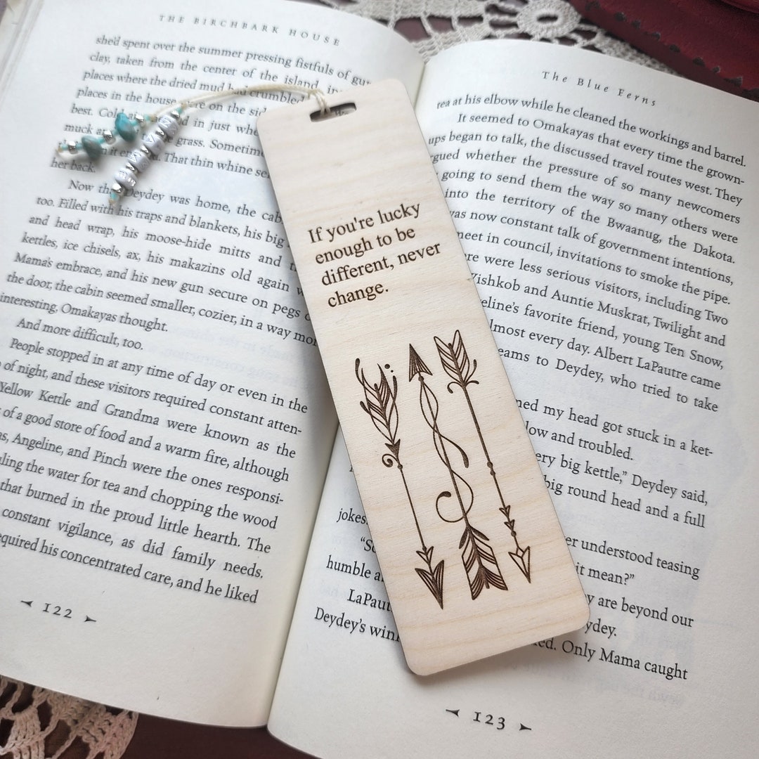 Wood Engraved Bookmark, Personalized Jeweled Tassel, Inspirational ...