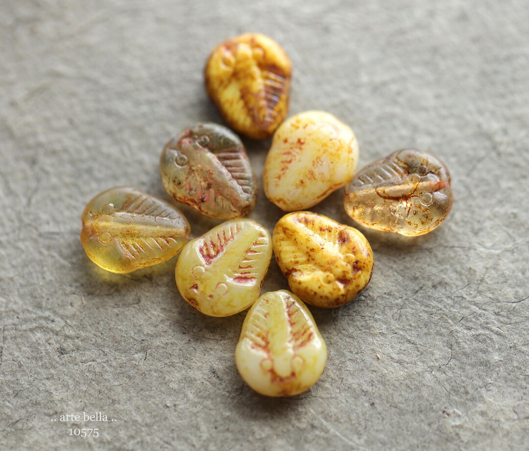 ANCIENT TRILOBITE MIX .. New 10 Premium Picasso Czech Glass Trilobite ...