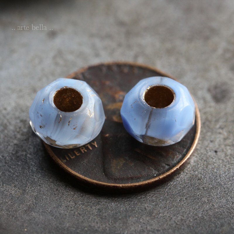 last ones .. GOLDEN PERIWINKLE ROLLERS .. 10 Premium Czech Glass Large ...