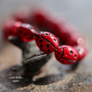 RED OPALINE LADYBUGS .. New 12 Premium Czech Glass Ladybug - Etsy