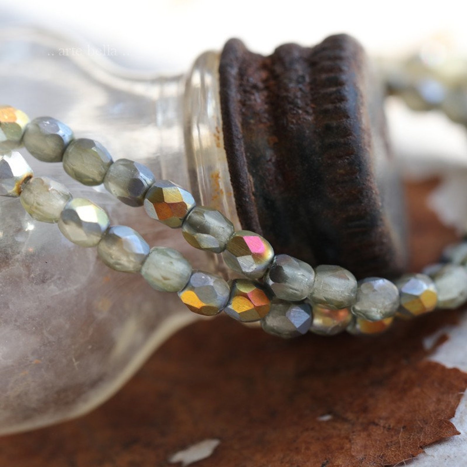 SUNSET SMOKE BITS 3mm .. 50 Premium Matte Faceted Czech Glass - Etsy