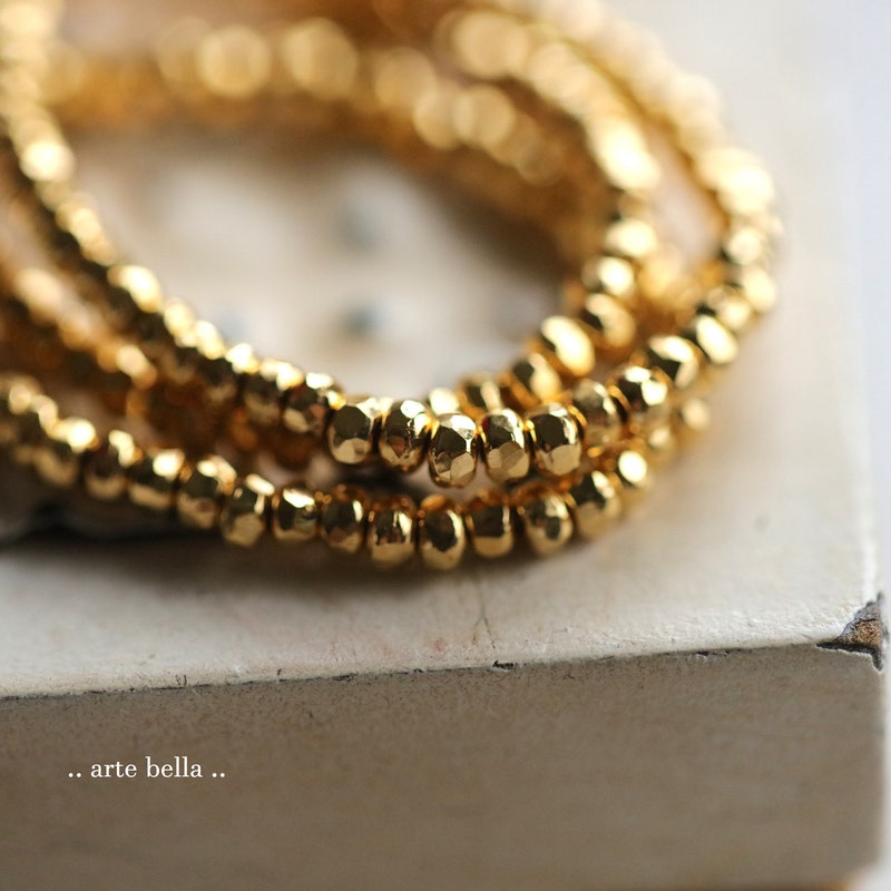 Gold Glass Beads - Etsy