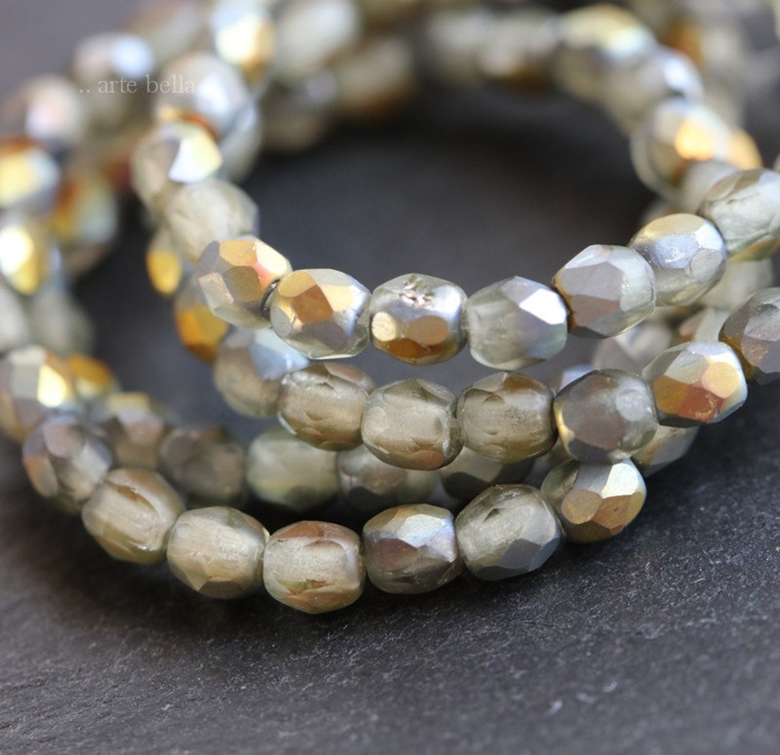 SUNSET SMOKE BITS 3mm .. 50 Premium Matte Faceted Czech Glass - Etsy