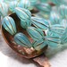 BRONZED AQUA MELON Drops .. 10 Premium Czech Glass Melon Drop Beads ...